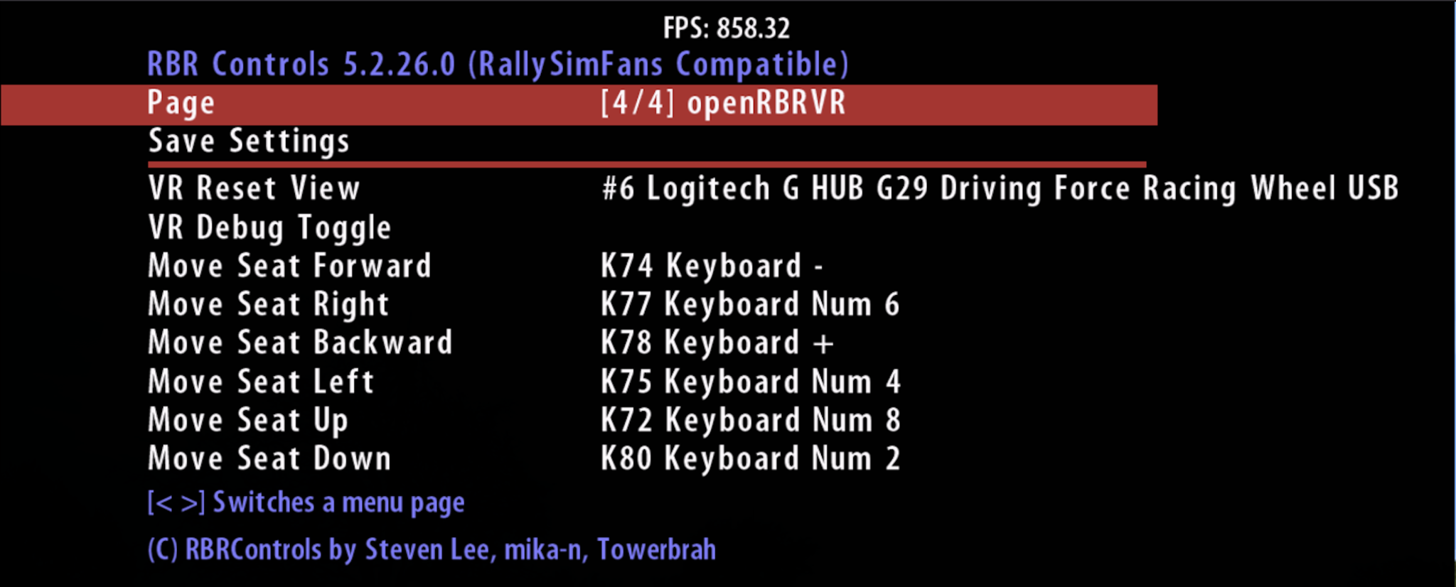 RBRキーバインディング | Rally Sim & Games information